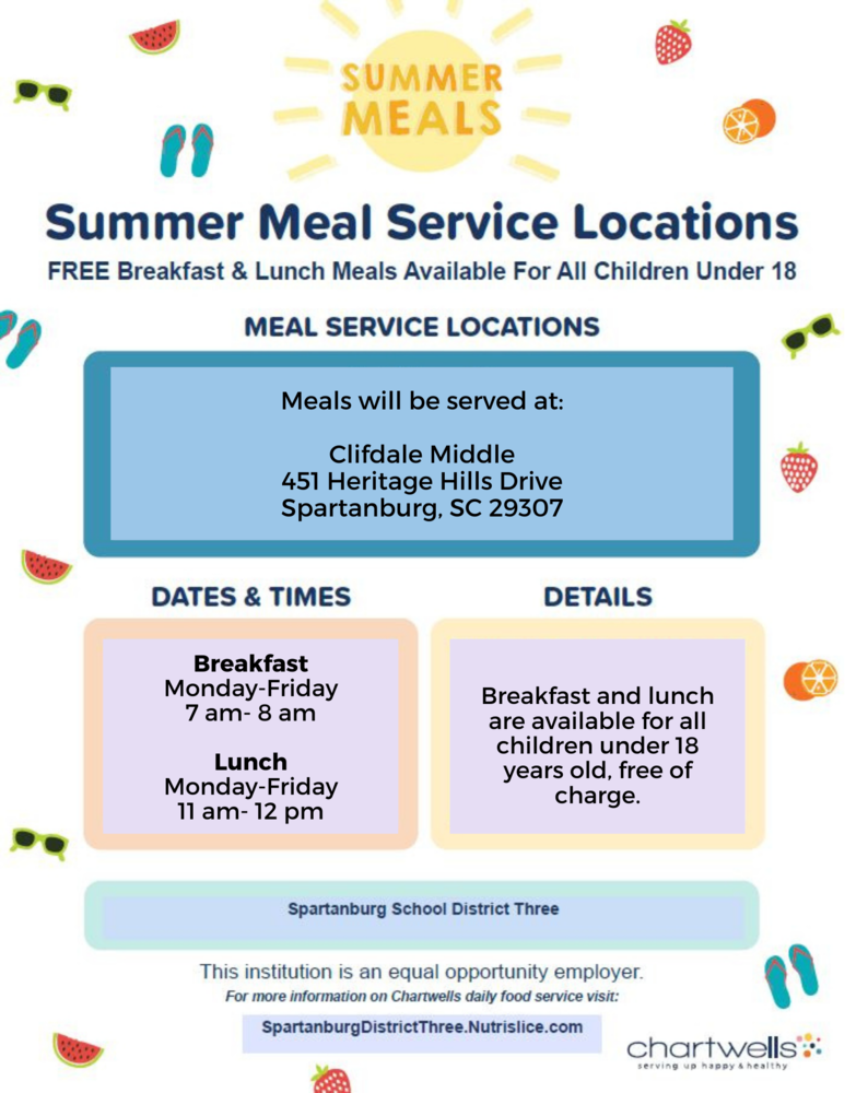 Summer Meal Service Location | Spartanburg School District Three